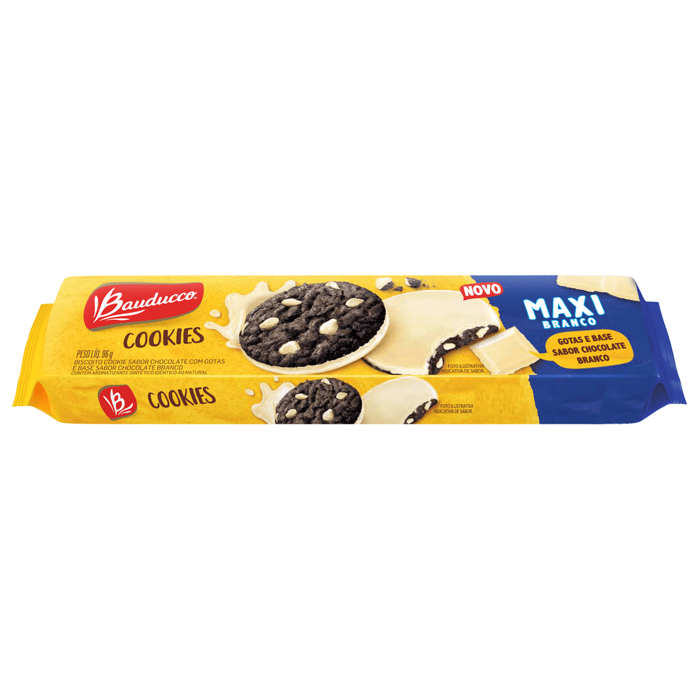 Biscoito Bauducco Cookies Maxi Branco - 96g - Drogarias Minas Mais