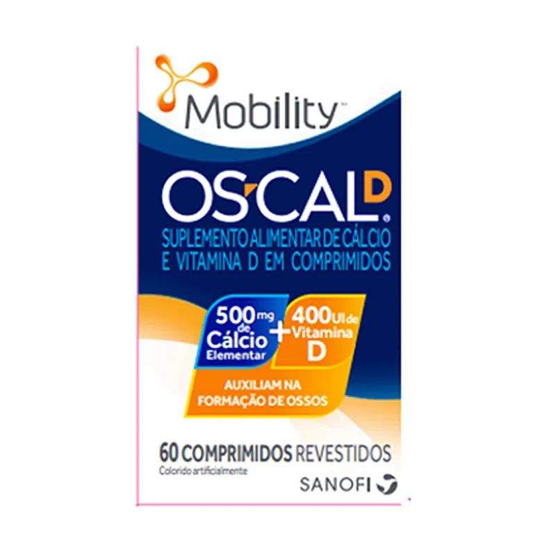 Mobility Os-cal D 500mg + 400UI - 60 Comprimidos - Drogarias Minas Mais