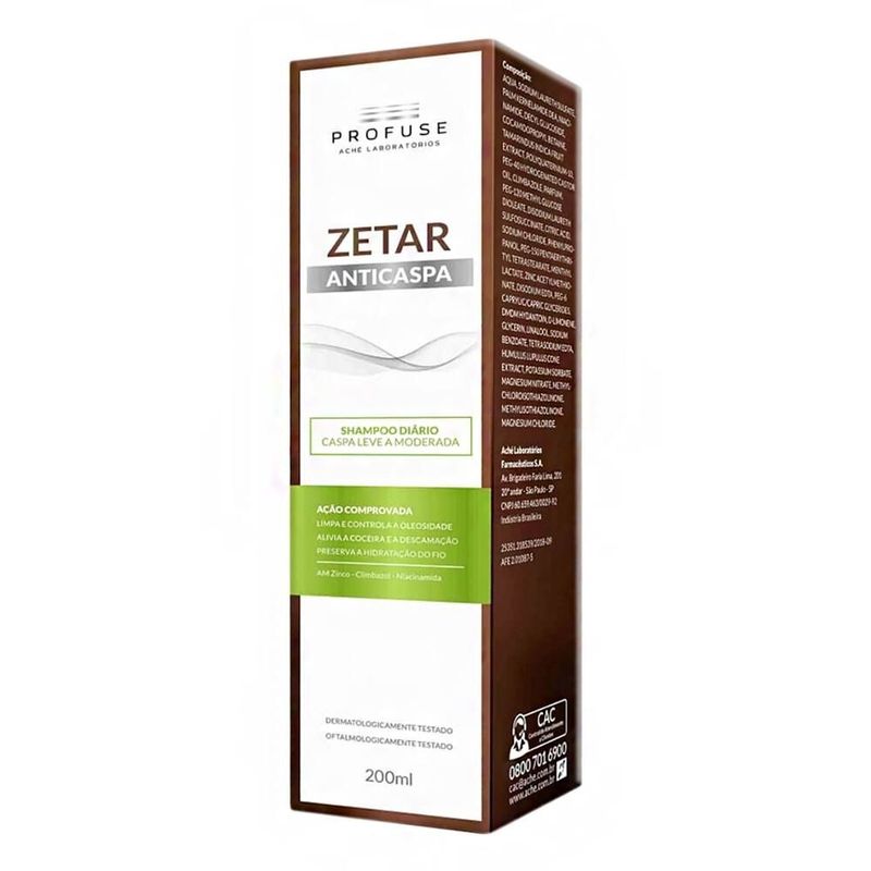 Shampoo Profuse Zetar Anticaspa Diário - 200ml