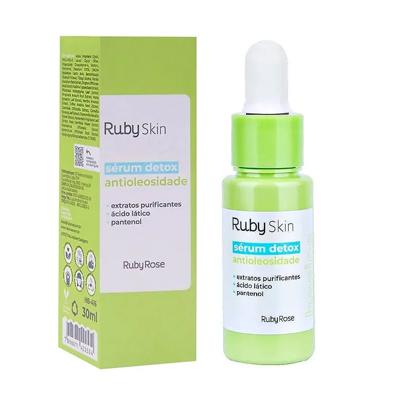 Sérum Detox Antioleosidade Basics Ruby Rose - 30ml