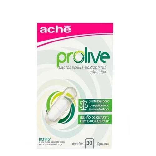 Suplemento Probiótico Prolive com 30 Cápsulas - Ache - Drogarias Minas Mais