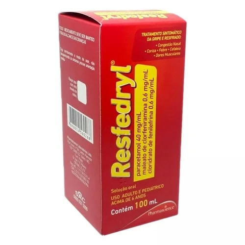 Resfedryl com 100ml - Pharmascience - Drogarias Minas Mais