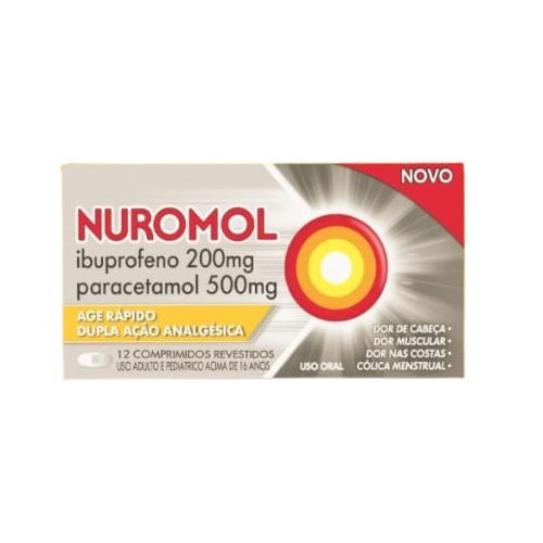 Nuromol 200+500mg com 12 Comprimidos - Reckitt - Drogarias Minas Mais
