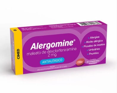 Alergomine 2mg com 20 Comprimidos - Cimed - Drogarias Minas Mais