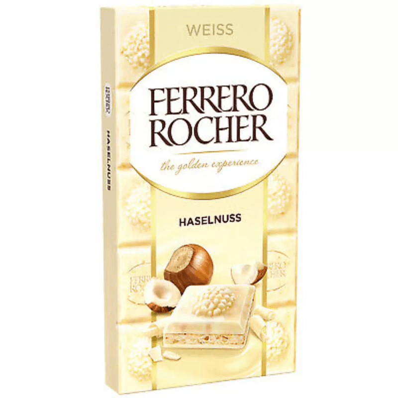 Chocolate Tablete Ferrero Rocher White - 90g - Drogarias Minas Mais