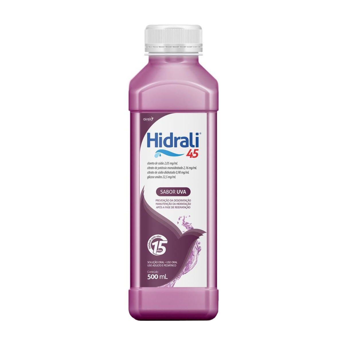 Hidrali 45 Uva Roxa com 500ml - Airela - Drogarias Minas Mais