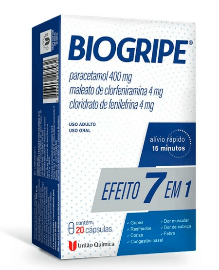 Biogripe com 20 Cápsulas - União quimica - Drogarias Minas Mais